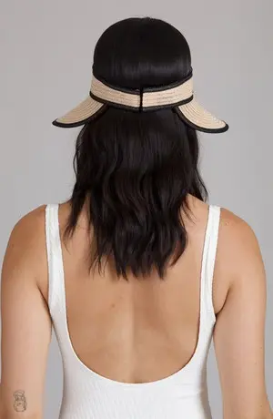 Eugenia Kim Trixie Packable Straw Visor - Camel/black