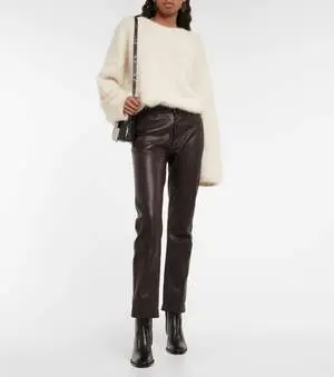 PETAR PETROV Gonda Low-rise Leather Pants