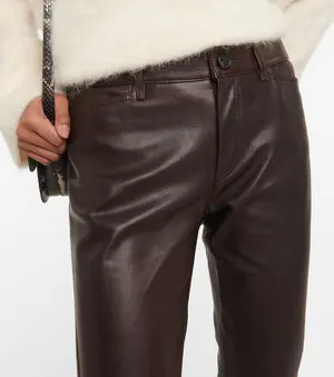 PETAR PETROV Gonda Low-rise Leather Pants