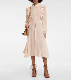 Chloé Ruffled Silk Shirt Dress