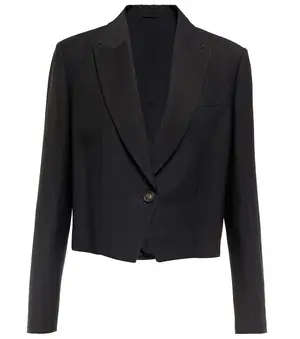 Brunello Cucinelli Cropped Blazer - Black