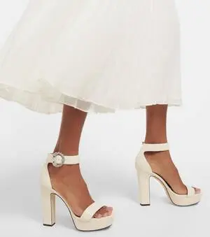 JIMMY CHOO Mionne 120 Leather Platform Sandals