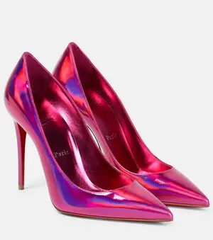 Pink Gold Pointed Toe Pumps