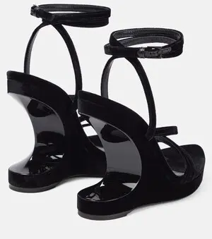 TOM FORD Velvet Wedge Sandals