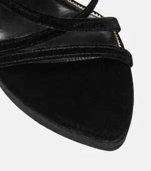 TOM FORD Velvet Wedge Sandals
