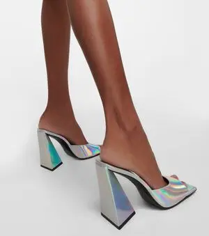 Attico Devon Metallic Leather Mules