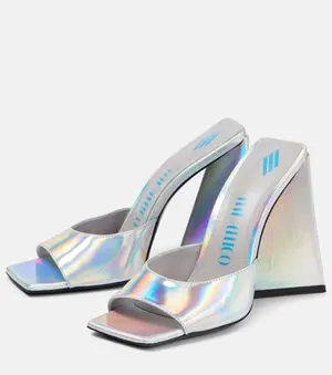 Attico Devon Metallic Leather Mules