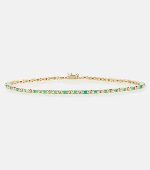 SUZANNE KALAN 18kt Yellow Tennis Bracelet With Emerald - Gold