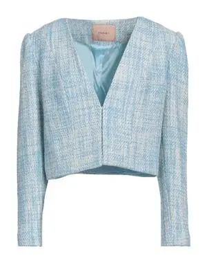 TWINSET Two-tone Tweed Blazer - Sky Blue