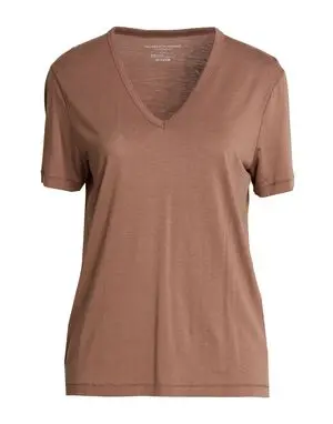 Majestic Filatures Lyocell And Cotton V-neck Jersey T-shirt - Beige