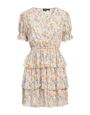 VANESSA SCOTT Floral Print Mini Dress - Apricot