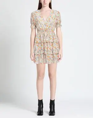 VANESSA SCOTT Floral Print Mini Dress - Apricot
