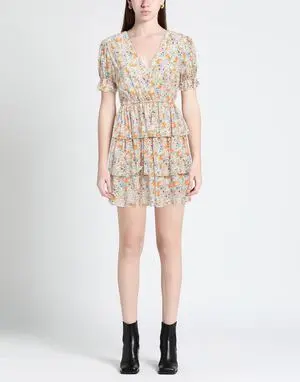VANESSA SCOTT Floral Print Mini Dress - Apricot