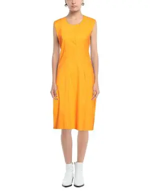 SISTE'S Midi Flared Dress - Orange