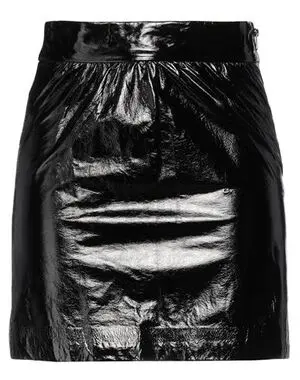 Pinko Mini Flared Sheepskin Skirt - Black