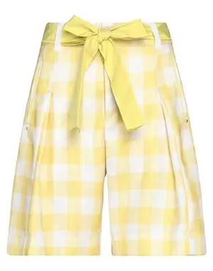 High HIGH Checked Tweed Bermuda Shorts Yellow