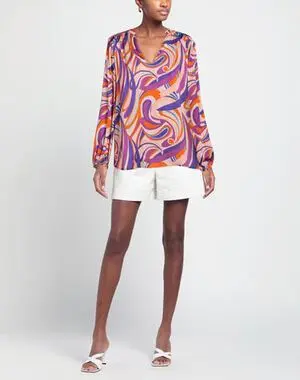HAVEONE Printed Satin Top