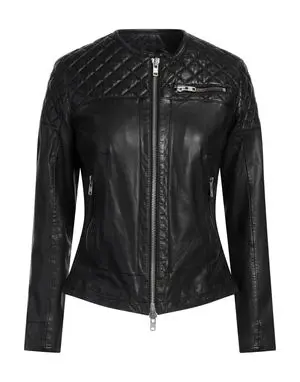 SWORD 6644 Lambskin Biker Jacket - Black