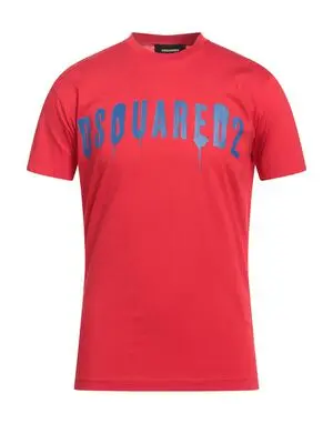 Dsquared2 Man T-shirt Black Size Xs Cotton Red