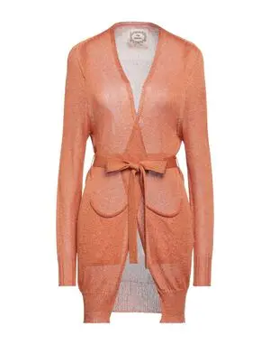 PINK MEMORIES Knitted Lamé Cardigan - Rust