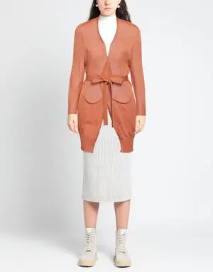 PINK MEMORIES Knitted Lamé Cardigan - Rust