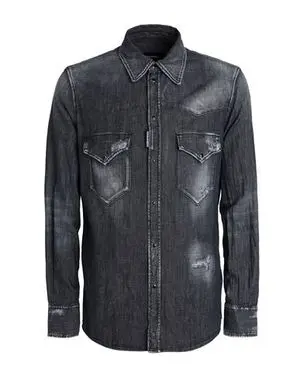Dsquared2 Denim Shirt Charcoal Size Cotton - Steel Grey