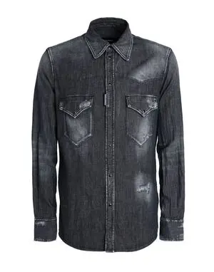 Dsquared2 Denim Shirt Charcoal Size Cotton - Steel Grey