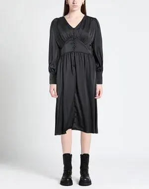 VANESSA SCOTT Midi Shirt Dress - Black