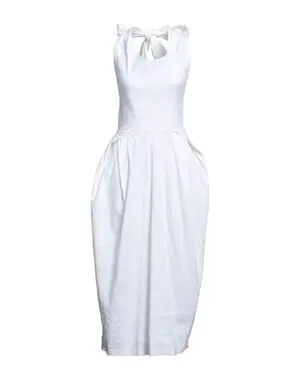Fabiana Filippi Maxi Dress In Linen, Cotton, And Elastane - White