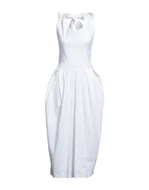 Fabiana Filippi Maxi Dress In Linen, Cotton, And Elastane - White
