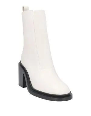 JIL SANDER Leather Ankle Boots - Off White