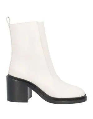 JIL SANDER Leather Ankle Boots - Off White