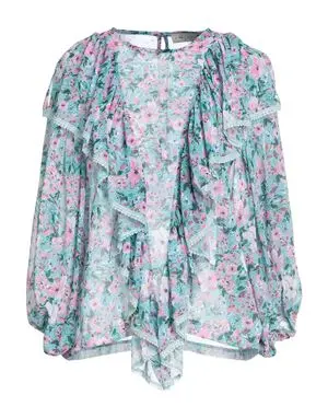 HAVEONE Ruched Floral-print Top - Sky Blue