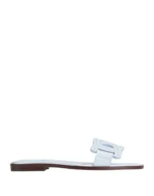 TOD'S TOD'S Sky Leather Slide Sandals Sky Blue