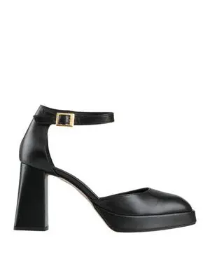 ISLO ISABELLA LORUSSO Leather Pumps With Ankle Strap Black
