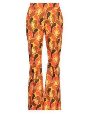 SISTE'S Printed Flared Leg Pants - Orange