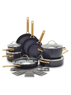 GREENPAN Padova Reserve 16-Piece Cookware Set - Black - Black - Black