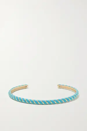 Alison Lou Streamer 14-karat And Enamel Cuff - Blue