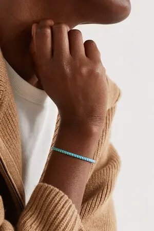 Alison Lou Streamer 14-karat And Enamel Cuff - Blue