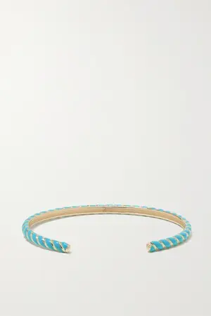 Alison Lou Streamer 14-karat And Enamel Cuff - Blue