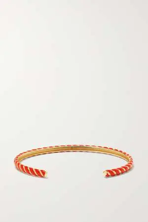 Alison Lou Streamer 14-karat And Enamel Cuff - Gold
