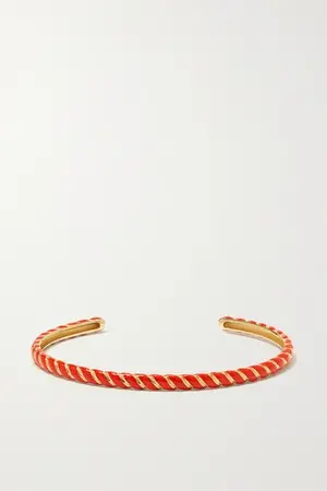 Alison Lou Streamer 14-karat And Enamel Cuff - Red