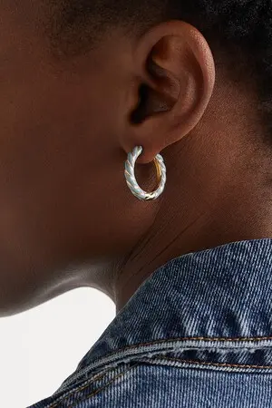 Alison Lou Medium Streamer 14-karat And Enamel Hoop Earrings