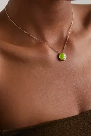 DAVID MORRIS Fortuna Large 18-karat Rose Chrysoprase And Diamond Necklace