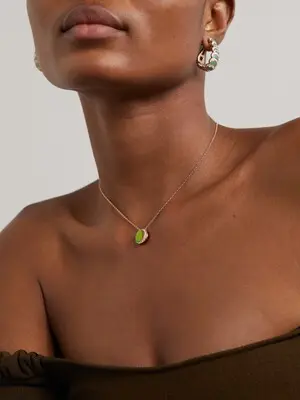DAVID MORRIS Fortuna Large 18-karat Rose Chrysoprase And Diamond Necklace