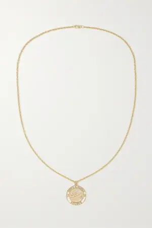Alison Lou Welcome Home 14-karat Enamel And Diamond Necklace