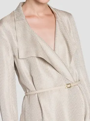 Giorgio Armani Belted Metallic Jacquard Jacket