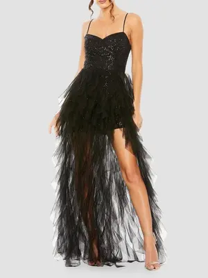 Mac Duggal Sequined Sweetheart Tulle Gown