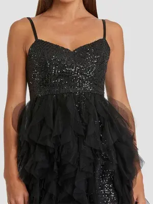 Mac Duggal Sequined Sweetheart Tulle Gown