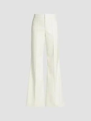 Alice + Olivia Dylan Faux Leather Flare Trousers - Ecru